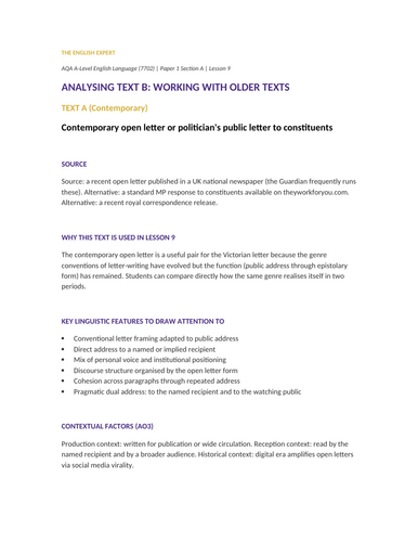 AQA A-Level English Language Paper 1 Section A | Complete Teaching ...