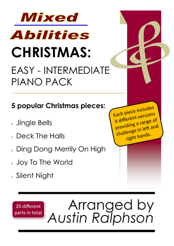 Christmas book - easy to med. piano (5 pieces) - Mixed Abilities Series ...