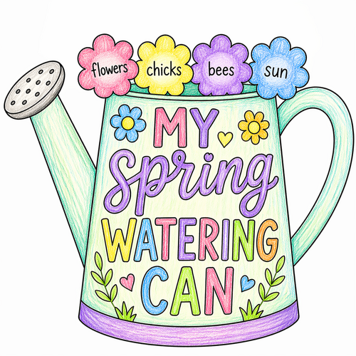 Spring Watering Can Craft | 14 Templates | Color, Cut & Create Activity ...
