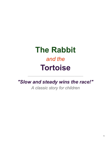 Rabbit and Tortoise Picture Story Book | Teaching Resources
