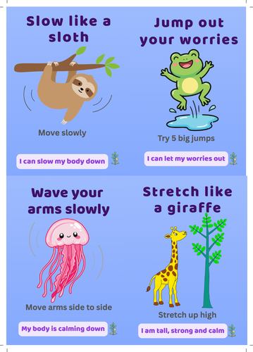 KS1 Brain Breaks, Emotional Regulation Calm Cards (Printable PDF ...