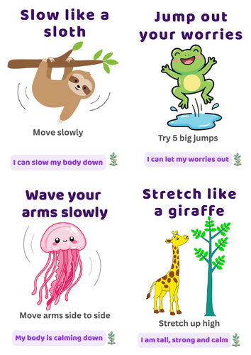 KS1 Brain Breaks, Emotional Regulation Calm Cards (Printable PDF ...