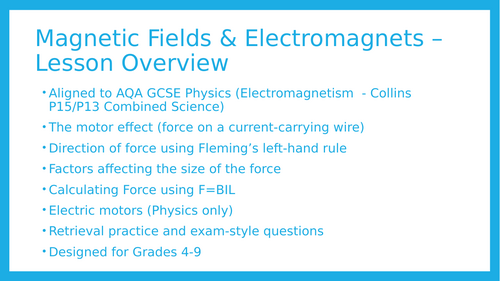 AQA GCSE Physics – The Motor Effect – Revision Lesson & Exam Practice ...