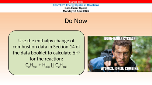 IB Chemistry (2025) R1.2 Energy Changes in Reactions | Teaching Resources