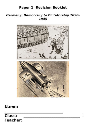 Germany 1890–1945 GCSE Revision Workbook (AQA 9–1) – Complete Knowledge ...