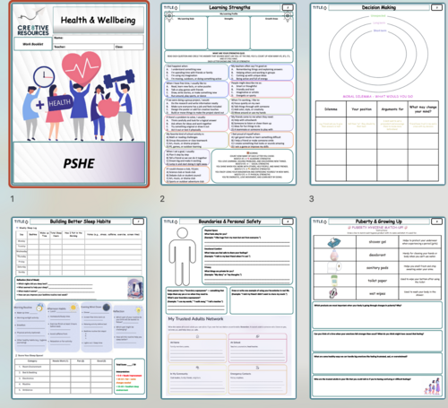 Managing Health, Choices, and Personal Safety PSHE Student Work Booklet ...