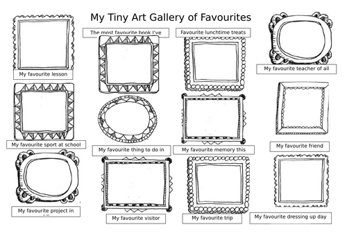 End of Year 'My Tiny Gallery of Favourites' | Teaching Resources