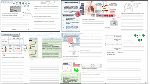 AQA GCSE Biology Organisation Module Triple Revision 3-4 Lessons ...