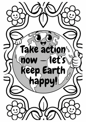 Earth Day Coloring Pages for Kids | Take Action Now Quotes NO PREP ...