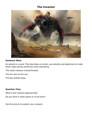 Writing prompt for Science Fiction Writing | Teaching Resources