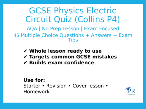 AQA GCSE Physics Electricity Quiz | Electric Circuits | 45 MCQs ...