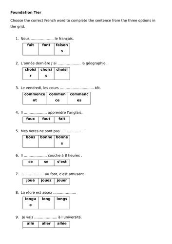 AQA 2026 GCSE French Translation Practice - School | Teaching Resources