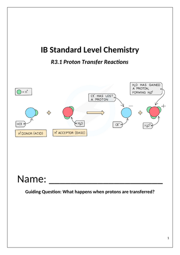 IB Chemistry (2025) R3.1 Proton Transfer Reactions | Teaching Resources