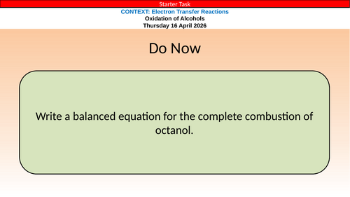 IB Chemistry (2025) R3.2 Electron Transfer Reactions | Teaching Resources
