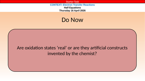 IB Chemistry (2025) R3.2 Electron Transfer Reactions | Teaching Resources