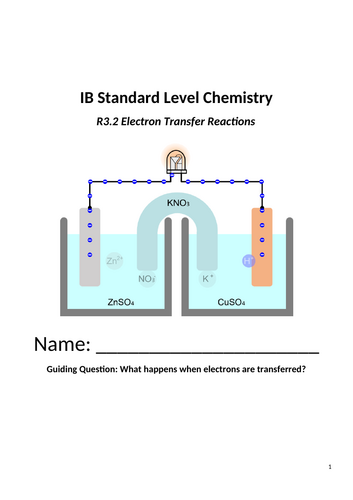 IB Chemistry (2025) R3.2 Electron Transfer Reactions | Teaching Resources