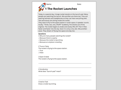 Reading Comprehension Space Worksheets (Ages 7–9) | 10 Texts ...