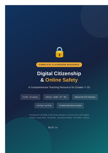 Digital Citizenship & Online Safety for Grades 7–10 | Teaching Resources