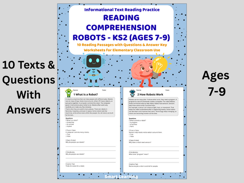 Reading Comprehension Robots Worksheets (Ages 7–9) | 10 Texts ...