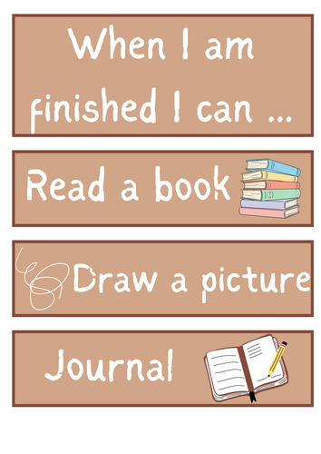 What Can I Do When I Finish? – Early Finisher Classroom Display ...