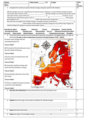 KS3 Geography Climate Change & Global Warming SoW! 10 lessons, causes ...