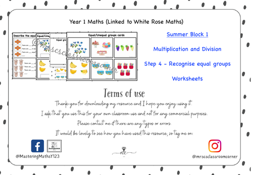 Recognise equal groups - Year 1 WRM Summer Blk 1 - Multiplication and ...