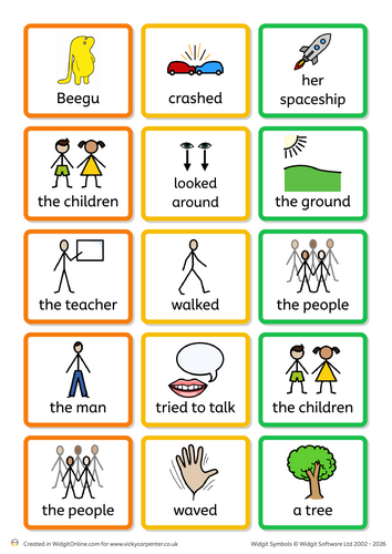 Beegu – Widgit Symbol Story + Colourful Semantics Sentence Building ...