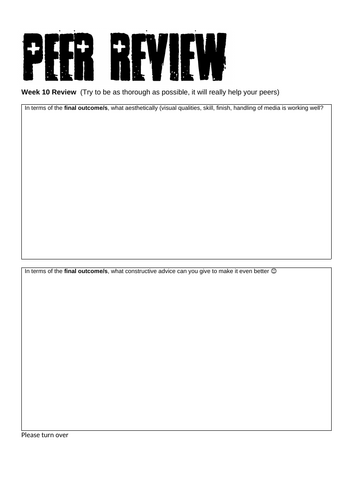 Art and Design Peer Reviews | Teaching Resources