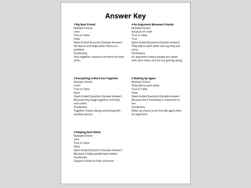Reading Comprehension Friendship Worksheets (Ages 7–9) | 10 Texts ...