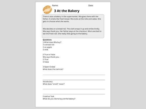 Reading Comprehension Supermarket Worksheets (Ages 7–9) | 10 Texts ...
