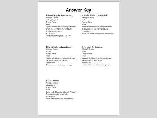 Reading Comprehension Supermarket Worksheets (Ages 7–9) | 10 Texts ...