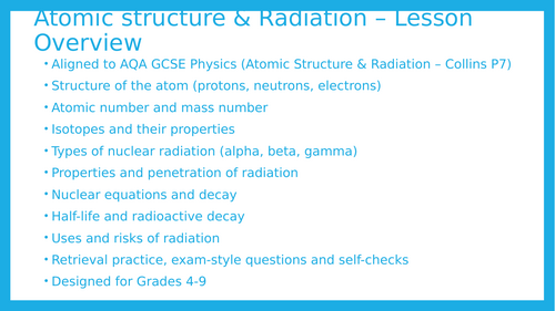 AQA GCSE Physics – Atomic Structure & Radiation – Revision Lesson ...