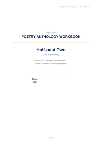 Edexcel IGCSE English Literature – Poetry Analysis Grade 9 Workbook ...