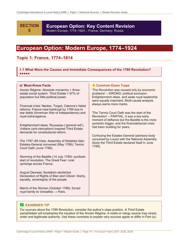 CIE AS & A level History 9489 Paper 1 Historical Sources Master ...