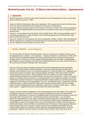 CIE AS & A level History 9489 Paper 1 Historical Sources Master ...