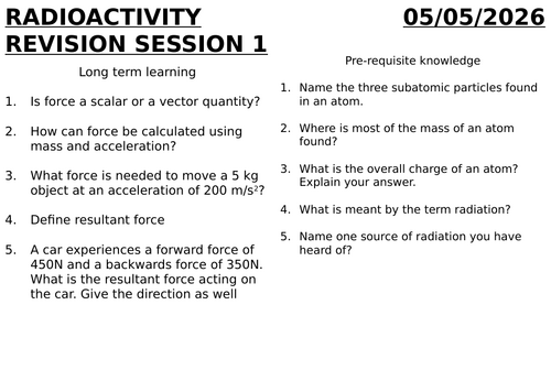 GCSE Physics Radioactivity Revision Bundle | Full Lessons + Revision ...