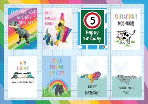 Printable Birthday Cards for the Classroom 16 Original Designs (KS1–KS3 ...