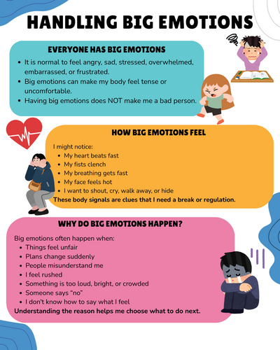 Handling Big Emotions (3 page pdf) | Teaching Resources