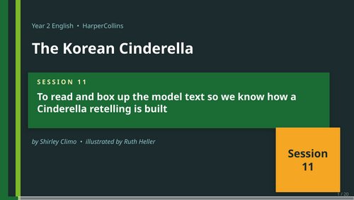 The Korean Cinderella | Year 2 English Unit | 15 Complete Lessons ...
