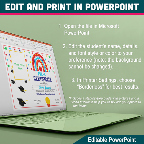 Editable Graduation Certificate Templates for Any Grade, PDF and ...