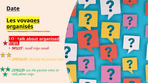 GCSE / IGCSE French - Travel / Transport - Les voyages organises ...