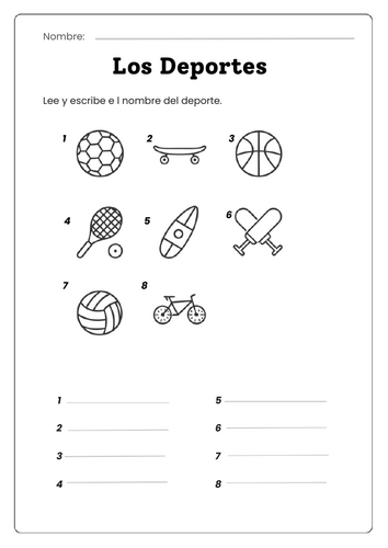 Me Gusta - No Me Gusta: Los Deportes | Spanish Verb Gustar Worksheets ...