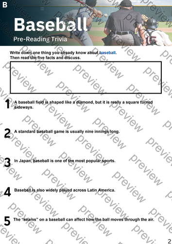 Baseball Reading Comprehension Passage | Teaching Resources