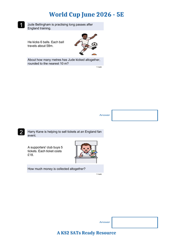FREE FIFA World Cup 2026 Maths Worksheets | Year 5 & Year 6 | Answers ...