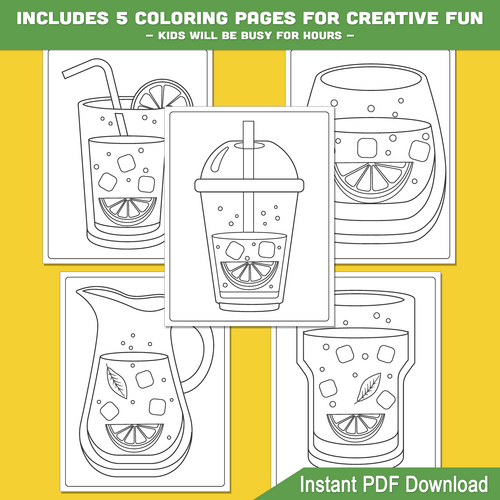 Lemonade Directed Drawing Activity, How to Draw Lemonade Step by Step ...