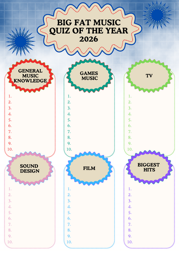 BIG FAT MUSIC QUIZ OF THE YEAR 2026 | Teaching Resources