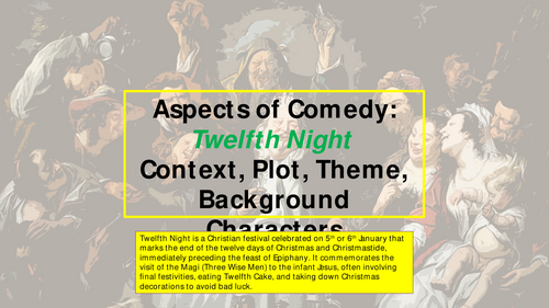 AQA Aspects of Comedy: Twelfth Night - Background Characters | Teaching ...