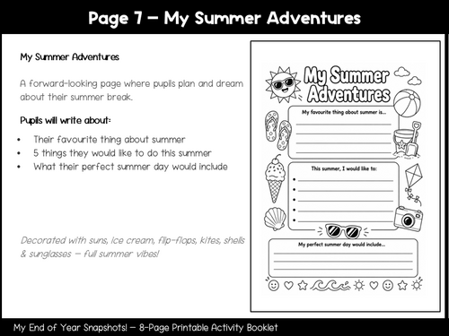 End of Year Reflection & Summer Writing Activity | Teaching Resources
