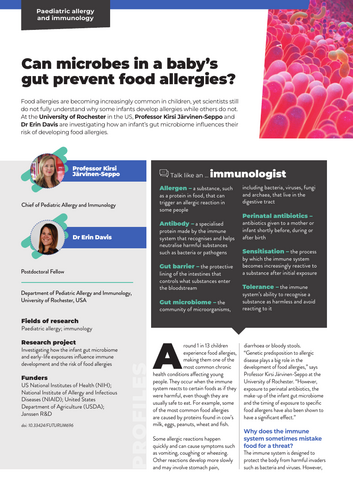 Can microbes in a baby’s gut prevent food allergies? | Teaching Resources