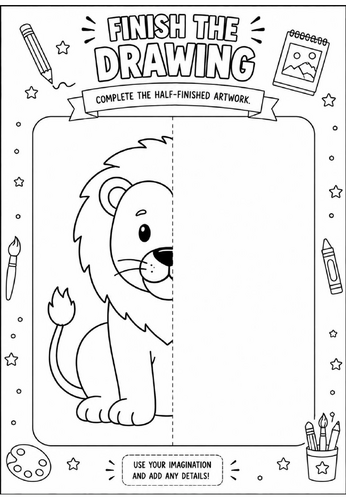 Finish the Drawing | End of Term Art Activity | KS2 KS3 KS4 Cover ...